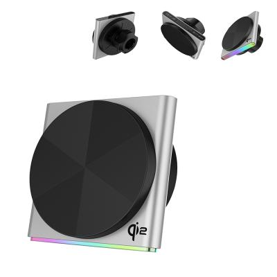 China Metal Wireless Charging Station Ultra-Thin Design 9-Color RGB Light Effect Magnetic Suction One-Hand Operation Fast Charging for sale