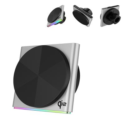 China QI2 Magnetic Car Mount Charger For IPhone 9-Color RGB Light Effect 360-Degree Rotation Fast Charging Ultra-Thin Design for sale