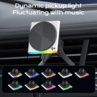 China QI2 Magnetic Car Mount Charger For IPhone 9-Color RGB Light Effect 360-Degree Rotation Fast Charging Ultra-Thin Design for sale