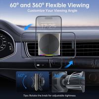 China QI2 Ultra-Thin Design Pickup Lamp, Metal, Super Strong Magnetic Suction, Wireless Car Mounted 9-Color RGB Light Effect Projection Ambient Lamp, One-Hand Operation, 360-Degree Rotation, Fast Charging for sale