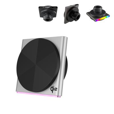 China Q2 Wireless Charger For Car Sound Pickup Function 9-Color RGB Light Effect Projection Ambient Lamp Fast Charging for sale