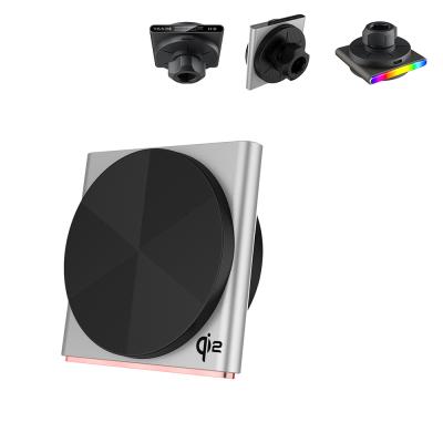 China 15w Wireless Charger For Cars Ultra-Thin Design 9-Color RGB Light Effect Magnetic Suction One-Hand Operation Fast Charging for sale