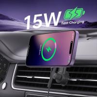 China 15w Wireless Charger For Cars Ultra-Thin Design 9-Color RGB Light Effect Magnetic Suction One-Hand Operation Fast Charging for sale