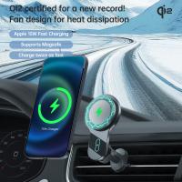China Strong Magnetic Stability Ultra-Thin Fan Cooling Fast Charging Car Phone Holder For Automotive With Original Air Duct Design for sale