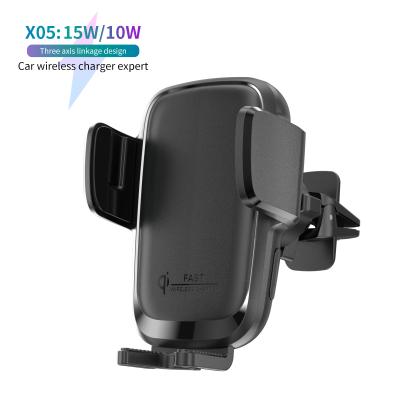 China 12-24V Voltage Wireless Car Charger with 1 Year Warranty and 0.25kg Lightweight Qi Auto Clamping Phone Holder for sale