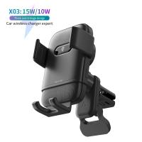 China 15W Fast Charge Wireless Car Charger with Type-C Connection and 12-24V Voltage for iPhone 12 13 for sale