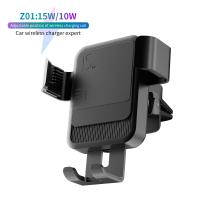 China 15W Fast Charging Wireless Car Charger with 12-24V Voltage and 1 Year Warranty for iPhone for sale