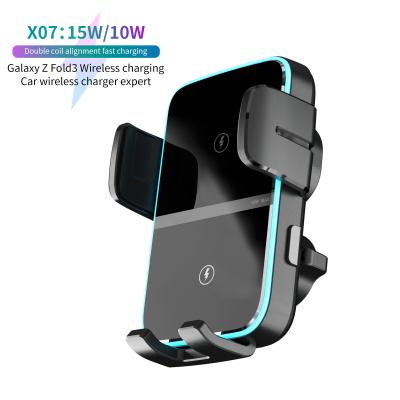 China Semi-automatic Intelligent Induction Wireless Car Charger with 1 Year Warranty and ABS+PC Material for iPhone for sale