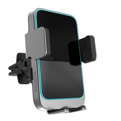 China Aluminum Alloy iPhone Wireless Charger with 12-24V Voltage and FOD Automatic Recognition for Hands-Free Car Use for sale