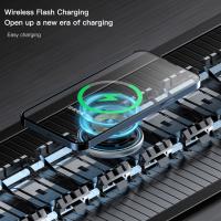 China 12-24V Voltage 1 Year Warranty Type C Connection Magnetic Phone Mount Wireless Car Charger with 360 Degree Adjustable and Cool Lighting Effects for BMW for sale