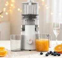 China Fresh Smart HJ102A Minimalist Compact Slow Masticating Juicer – Space-Saving 200W Extractor with 135mm Wide Chute, 55 RPM Cold Press Technology for Small Kitchens, Apartments, and Tiny Homes for sale