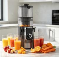 China 200W DC Motor Masticating Juicer HJ102C, Easy Disassembly Home Fruit Vegetable Juicer for sale