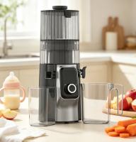 China Compact Countertop Slow Masticating Juicer HJ102C, Whole Apple Feed Low Noise Juice Machine for sale