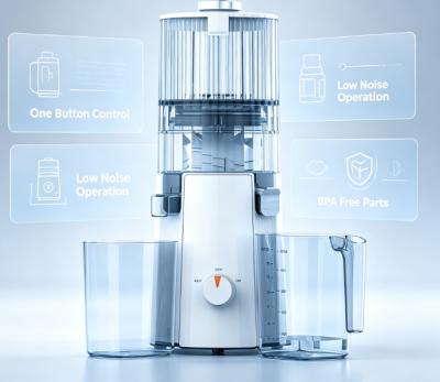 China HJ102A Classic Slow Masticating Juicer – 135mm Wide Chute, 200W Motor, 1000ml Juice Cup, BPA-Free for sale