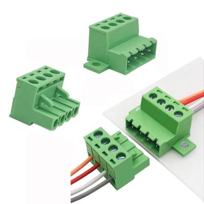China 5.08 mm pitch Fixed Flange Screw Terminal Blocks Panel Mounting for sale