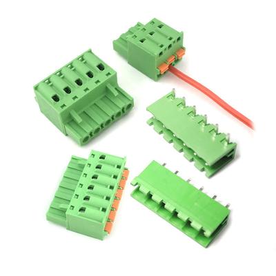 China 5.08mm Pitch Plug-in Screwless Terminal Blocks Plug Horizontal Wiring Entry for sale