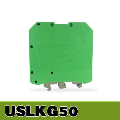 China USLKG-50 UK Series DIN Rail Screw Clamp Grounding Terminal Blocks Replace Phoenix for sale