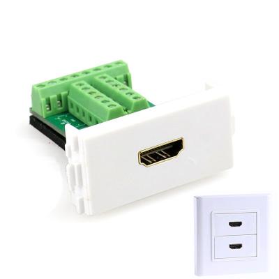 China HDMI to Terminal Block Faceplate Wall Outlet Socket Panels Plate Quick Connect for sale
