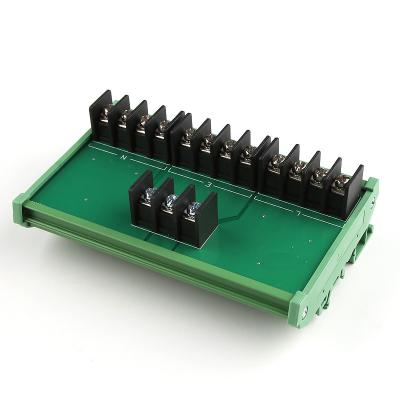 China 1 In 4 Out Power Source Wiring Distribution Splitter Terminal Blocks Breakout Board 300V 25A for sale