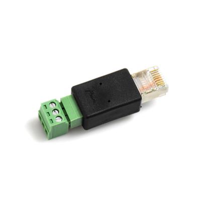 China RJ45 Network Male 8P8C to 3 Pin Screw Terminal Block Adapter for sale
