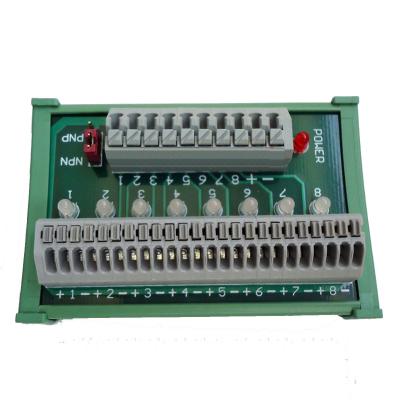 China 8 Channel Sensor Singal Wiring Distribution Breakout Board Terminal Blocks DIN Rail Mount for sale
