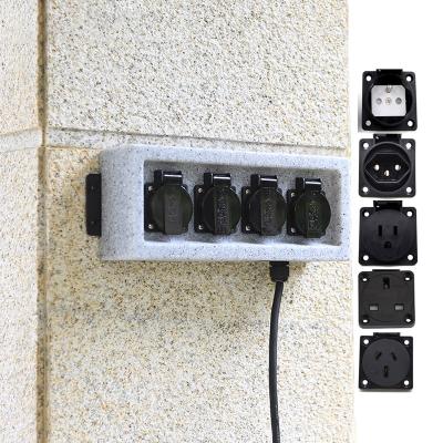 China Outdoor Wall Mounted Electrical Power Socket Outlet Imitation Marble Polyethylene Plastic for sale