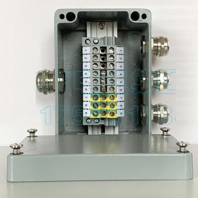 China Die-cast Aluminum Enclosure Case Project Junction Box 150*100*80mm with UK6N Din Rail Terminal Blocks for sale
