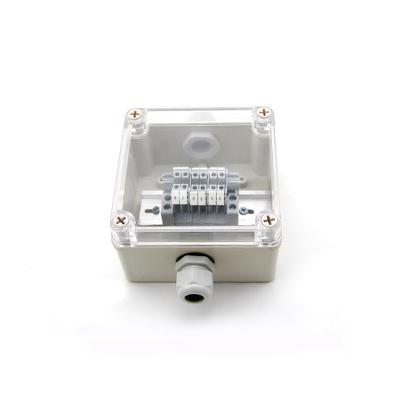 China Plastic Junction Box 125*125*75mm Electric Distribution Enclosure Waterproof Clear Cover with Connectors for sale
