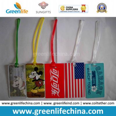 China Custom Printed PVC Luggage Tag W/PVC Strip Connector for sale
