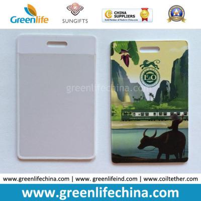 China Customed Advertismental Logo Printing Luggage Tag W/Pocket Back for sale