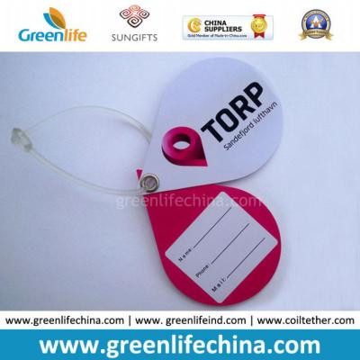 China Advertising Two Cards Logo Printed Custom Tear Shape Luggage Tag for sale