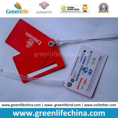 China Advertising Top Quality Red Logo Printed Custom Plastic Luggage Tag for sale