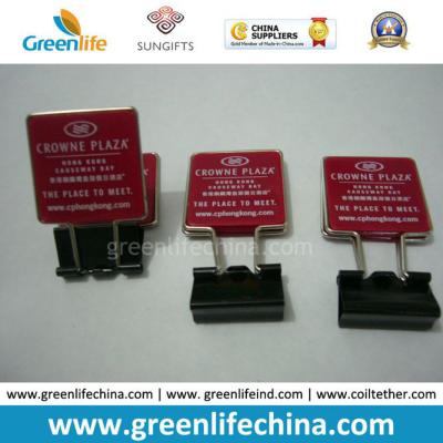 China Big Size Square Red Plastic Handle Metal Binder Clip Stationery for sale