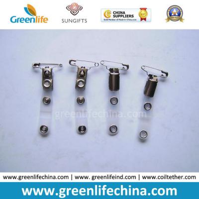 China Metal Suspender Clip W/Safety Pin and PVC Clear Tape for sale