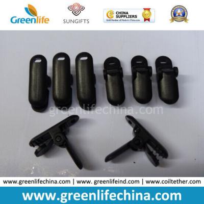 China Two Sizes Solid Black Plastic Heavy Duty Tooth Badge Clips for sale