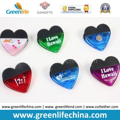 China Factory Supply Heart Shape Magnet Clip Plastic Stationery Product for sale