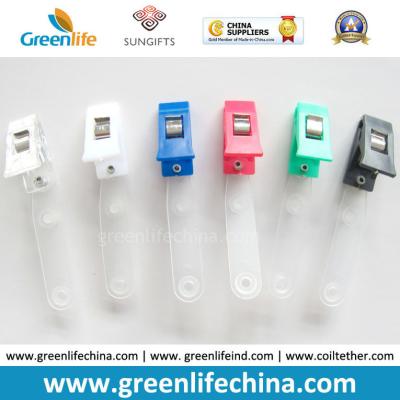 China Colorful Plastic Badge Clip W/PVC Clear Strap Name Holder for sale