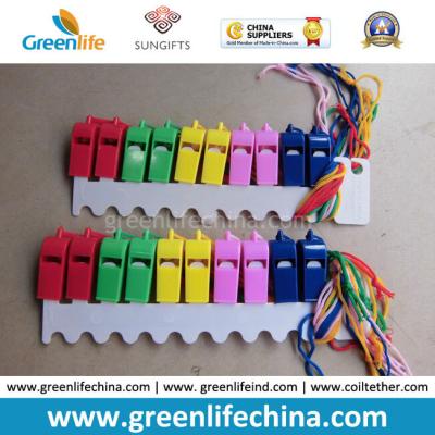 China China Factory Direct Supply Colorful Standard Plastic Promotional Lanyard Whistles for sale
