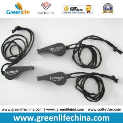 China Customized Safety Promotional Whistle W/Round Cord Lanyard for Alerting for sale