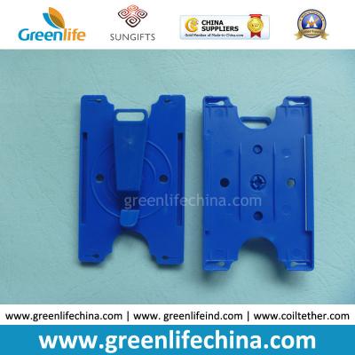 China Hard Plastic Blue ID Business Durable Badge Holder W/Clip-on for sale