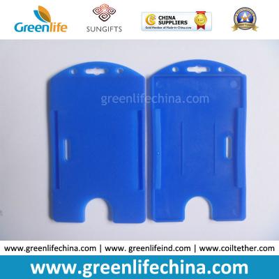 China Open Faced Holder Blue Hard Plastic ID Card Pack for sale