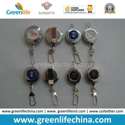 China Custom ID Retractable Metal Badge Reel W/Printing for sale