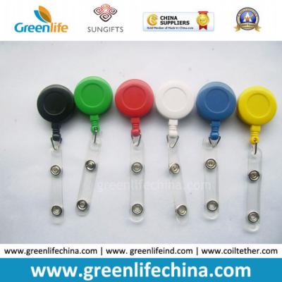 China Hot Selling Round Solid Colors Yoyo ID Retractable Reels for sale