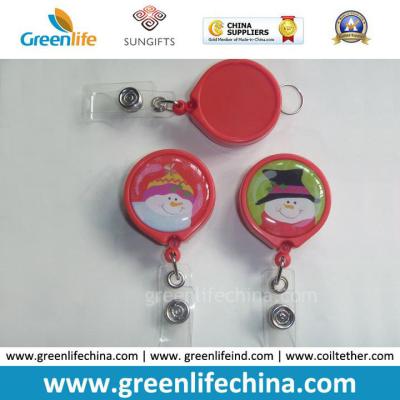 China Chirstmas Red Fashionable Promotional Gift Retractable Reel Holder W/Strap for sale