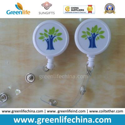 China ID Round Badge Pull Rell W/Silk Screen Custom Logo Printing for sale