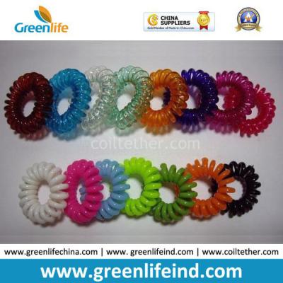 China Small Size Colorful Plastic Spiral Wrist Strap for Hair Using for sale