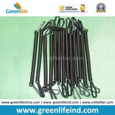 China Slim Expanding Spring Coiled Lanyard Tether W/Plastic Snap Hooks for sale