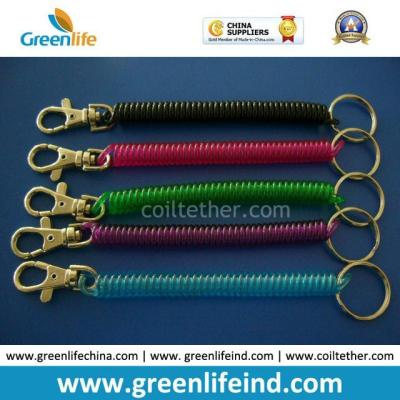 China Safety Elastic Coiled Cord Belt Anti-Lost ID Spiral Key Chain Holders for sale