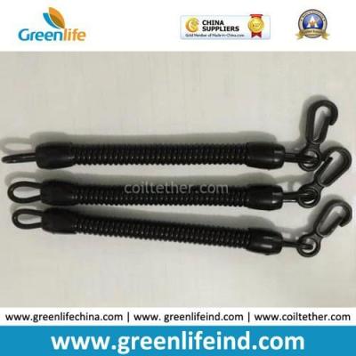China Popular Sale Black Bungee Cord Coil W/Simple Plastic Snap Hook for sale