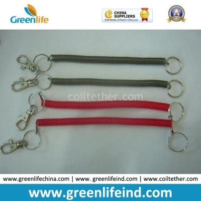 China Customized Size Color Request Stretchable Spiral Coil Key Ring Strap for sale